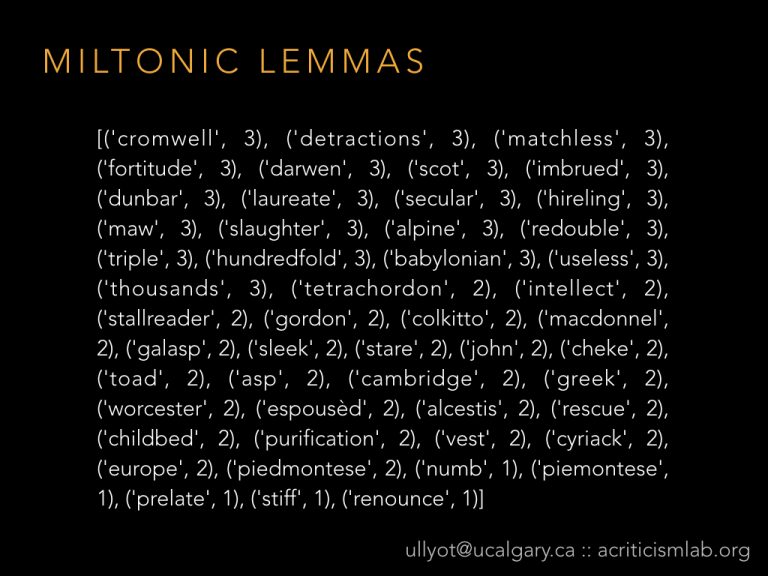 Quantifying the Miltonic Sonnet – Michael Ullyot